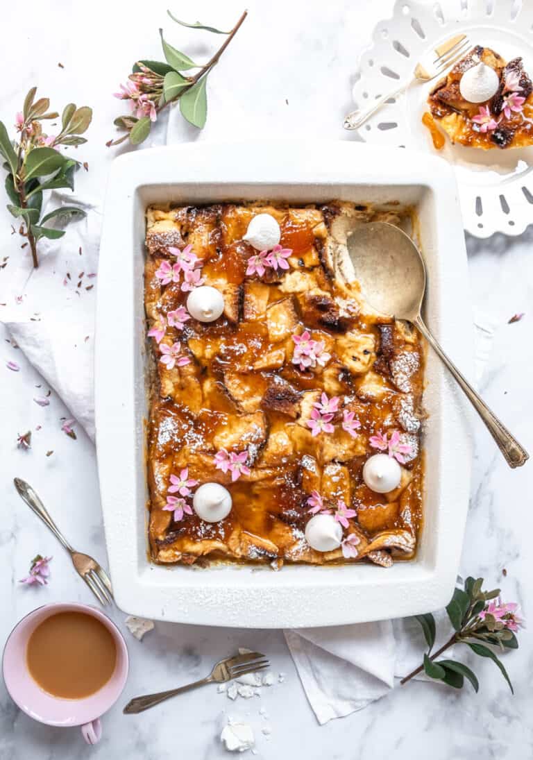 Easy Apricot Brioche Bread Pudding Recipe - With Love Kitty